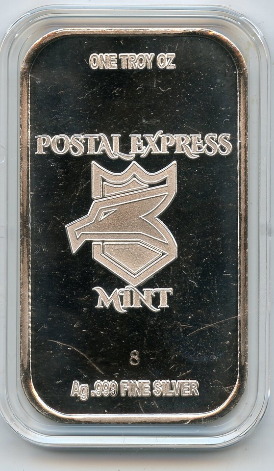 Postal Express Mint #8 Locomotive Train Double LOGO 1 troy oz. .999 ...