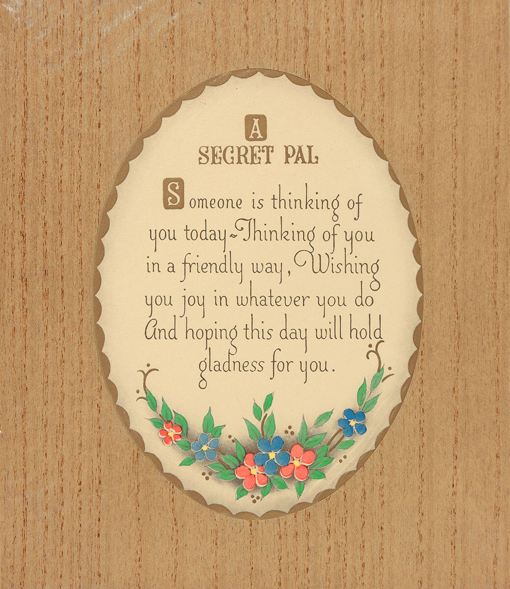 ART MOTTO Vintage c1930s New/Old Stock Print Poem A SECRET PAL, Buzza ...