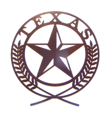 ~NEW~LARGE 14ga."TEXAS LONE STAR EMBLEM" Copper Brwn Metal Wall Art13.5 ...
