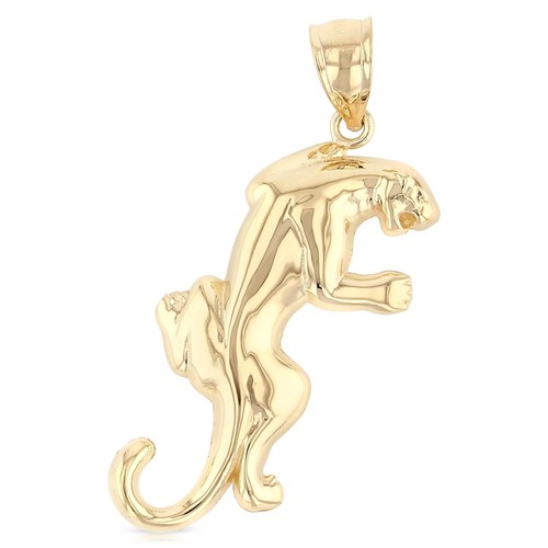 14K Yellow Gold Puma Charm Pendant For Necklace or Chain | eBay