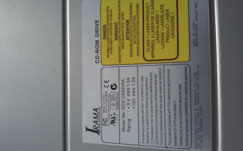 Vintage CD5200A 52X Max 5.25" CD-ROM Drive missing front door panel | eBay