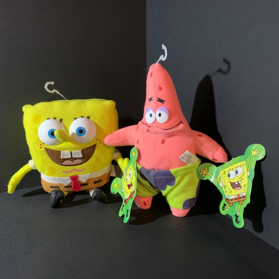 rare Spongebob and Patrick 7" plush lot with tags Colorbok Nickelodeon ...