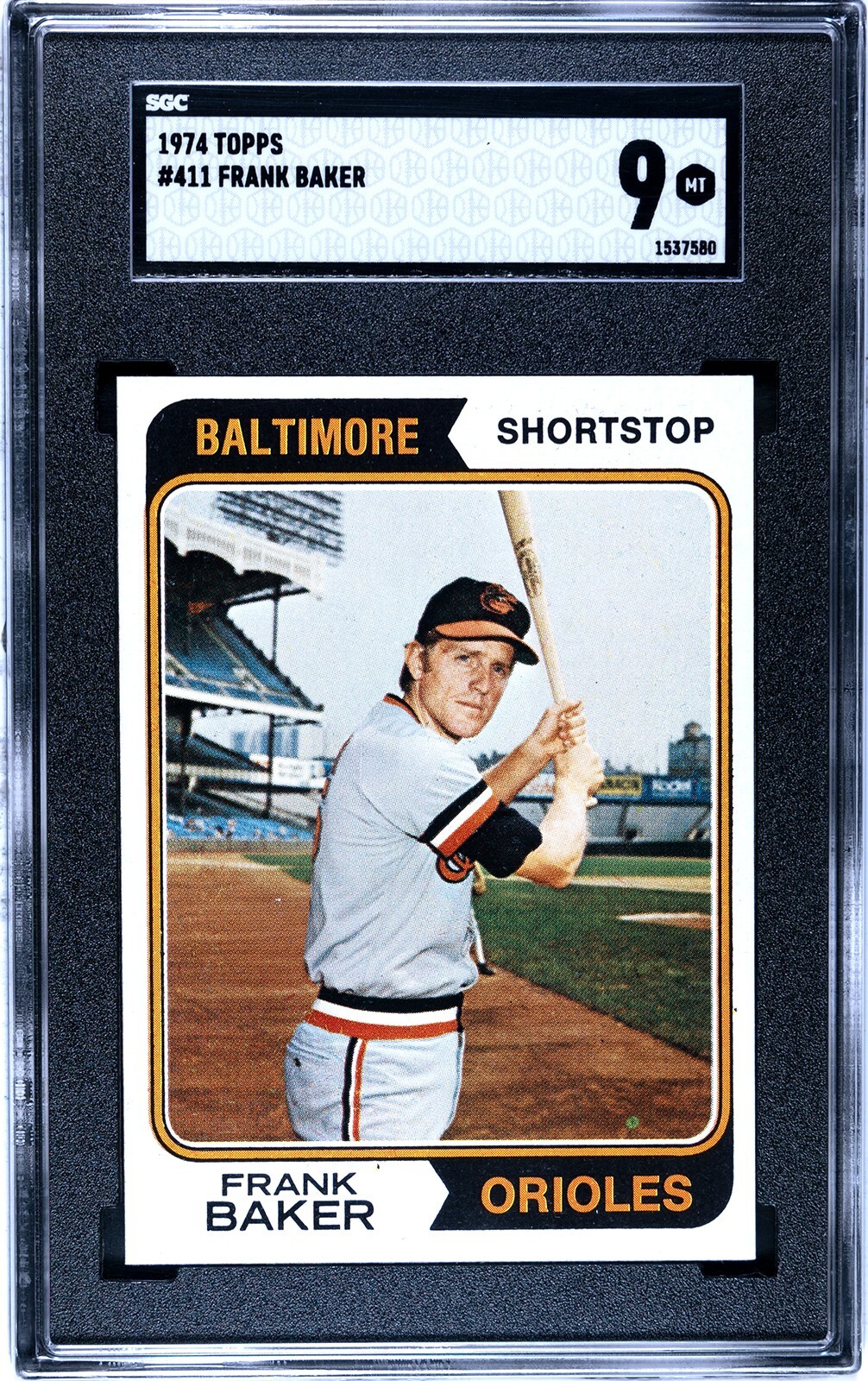 1974 Topps #411 - Frank Baker - Orioles Shortstop - MINT (9) Condition ...