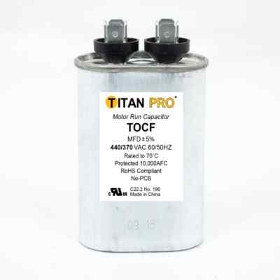 Diversitech TOCF20 Run Capacitor, 20 mfd 440/370V Oval Single Section ...