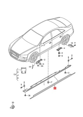 Genuine AUDI A8 S8 quattro 4H2 4H8 4HC 4HL Cover Trim 4H4853985B | eBay