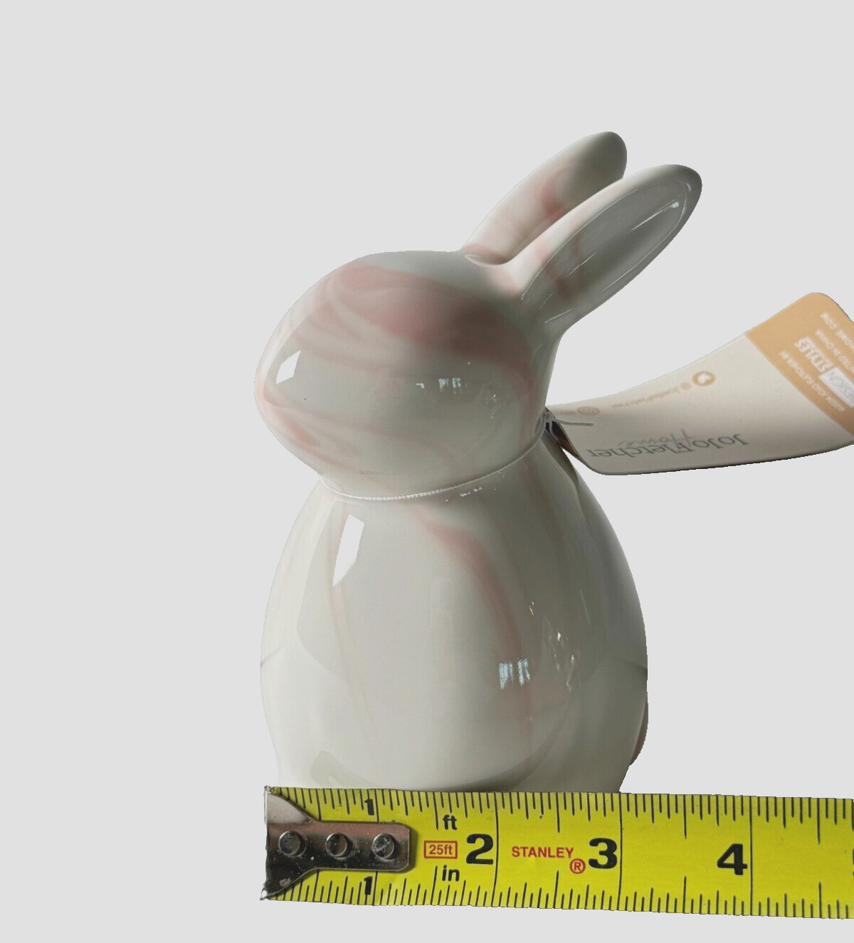 JoJo Fletcher Spring Easter 2024 Pink Swirl Bunny Ceramic Shelf Sitter ...
