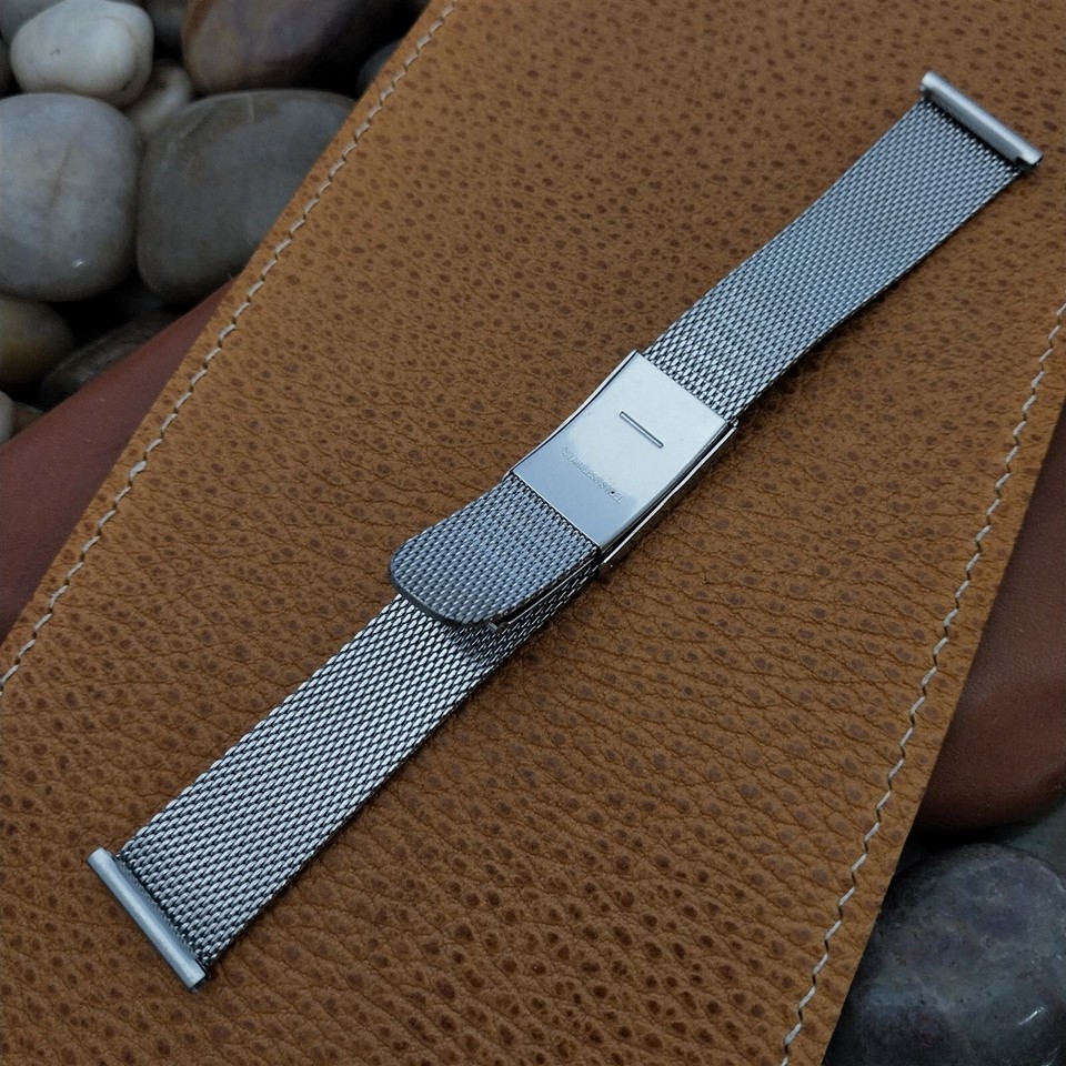 20mm Classic Stainless Steel Mesh nos Unused 1960s-1970s Vintage Watch ...