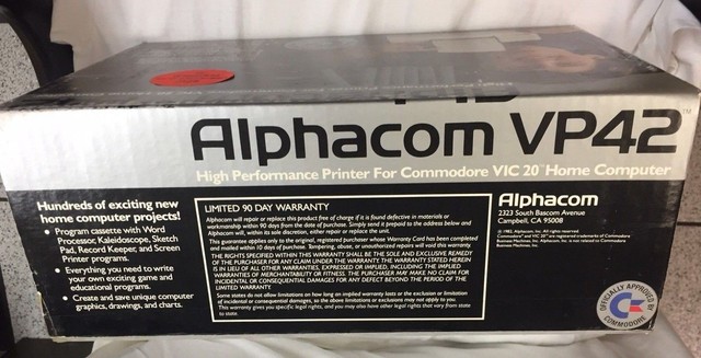 Alphacom VP42 64 Printer Cartridge Interface Cable | Commodore 64 for ...