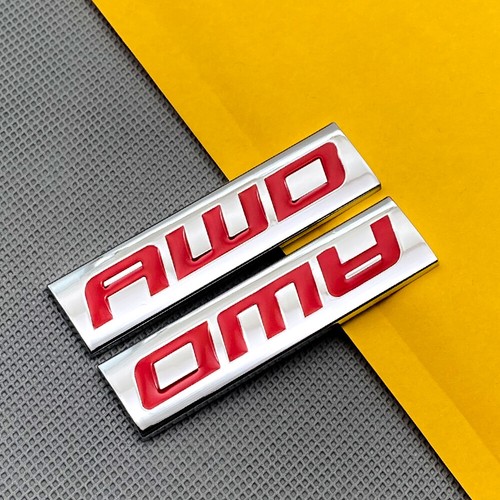 2x Chrome Metal Red AWD Off Road Emblem Fender Trunk 4wd Sport Badge ...