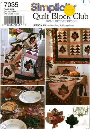 Simplicity 7035 Quilt Block Club A New Leaf & Flying Geese Pattern ...