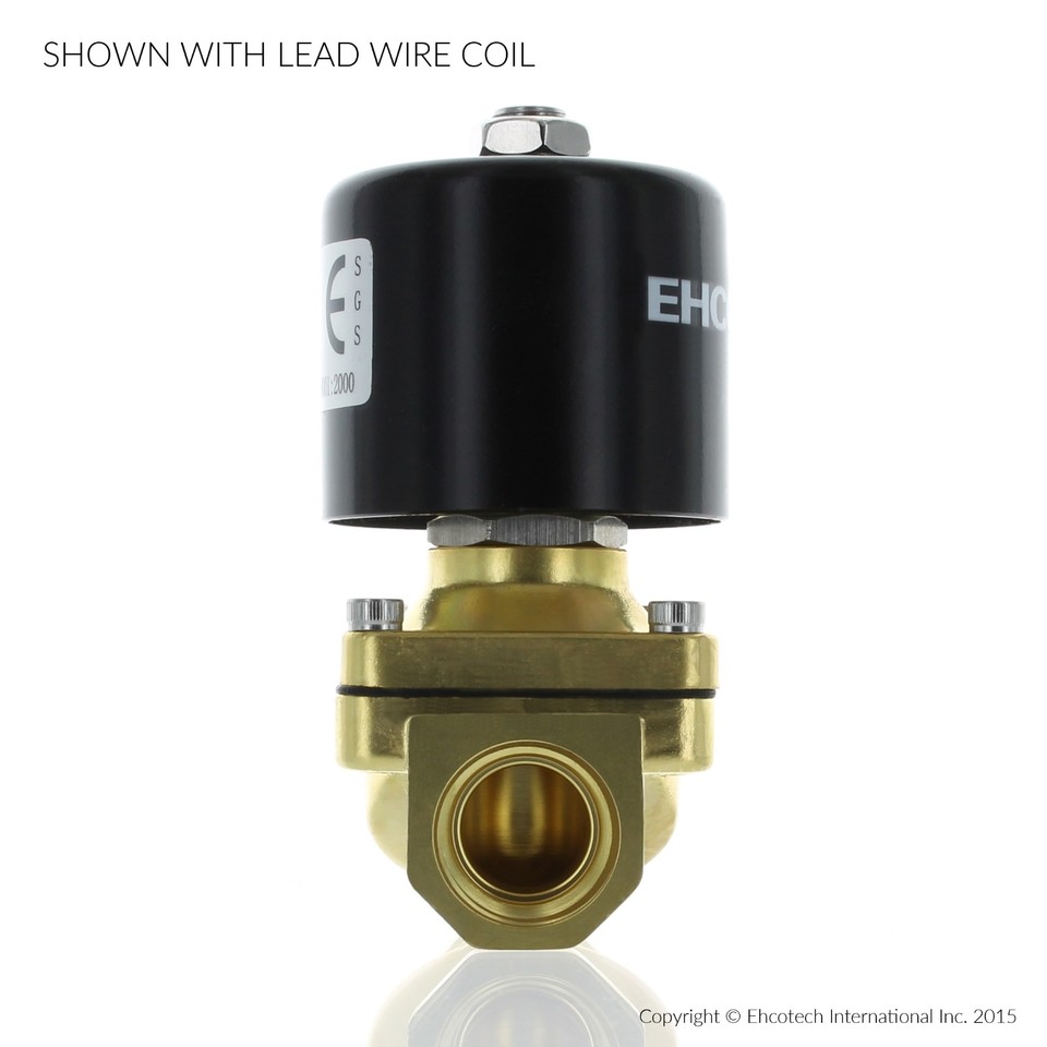1/2" NPT 24V AC Brass Electric Solenoid Valve 24-volt AC Water Air Gas ...