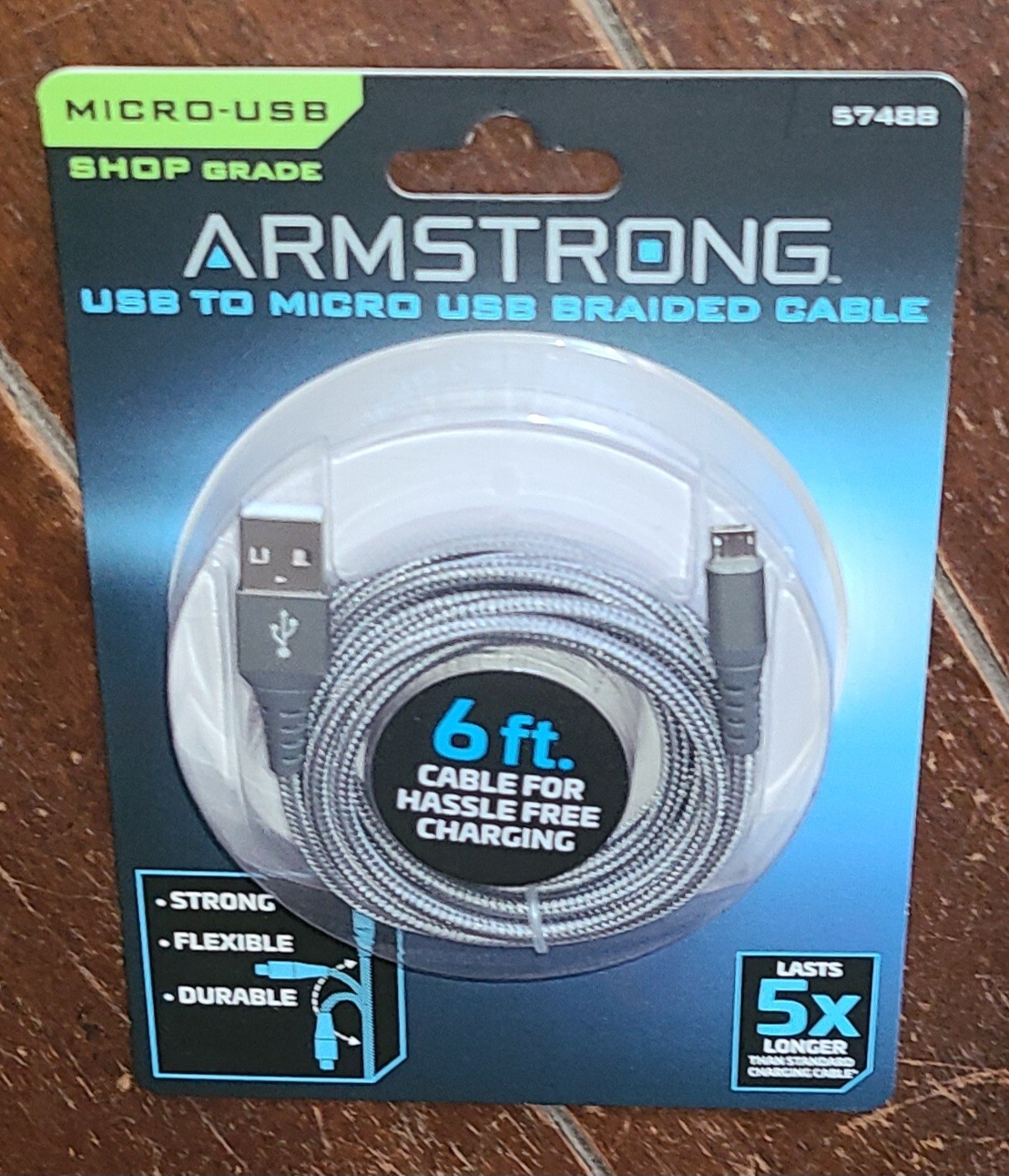 ARMSTRONG USB to Micro USB Braided Cable 6ft. Cable- Micro USB #57488 ...