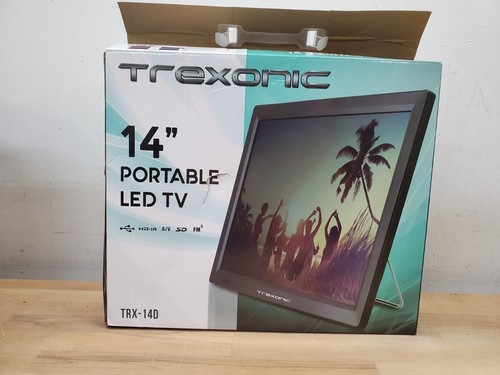 Trexonic 14" Blk Portable Widescreen LED TV TRX-14D AC/DC Remote HDMI ...