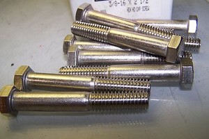 10) NEW ABP S30400 3/8-16NC x 2-1/2 HEX HEAD STAINLESS BOLT 18-8SS LOT ...