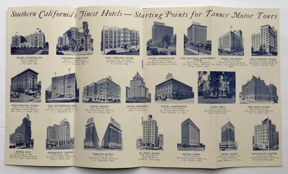 1920s Los Angeles/Southern California maps/hotel/tourism pamphlets ...