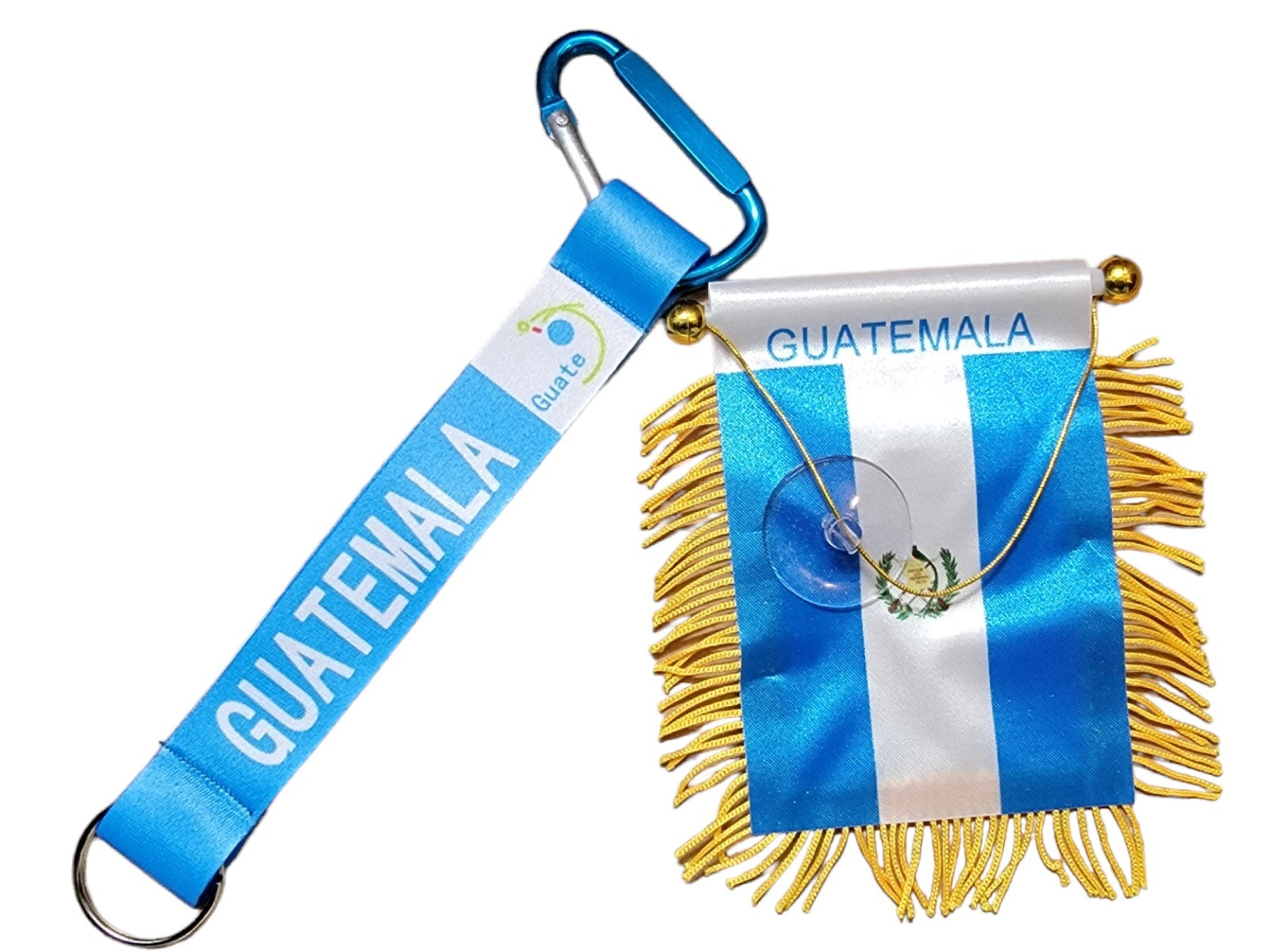 2. Guatemala Mini Banner Flag Car Rearview Mirror Key chain Lanyard ...