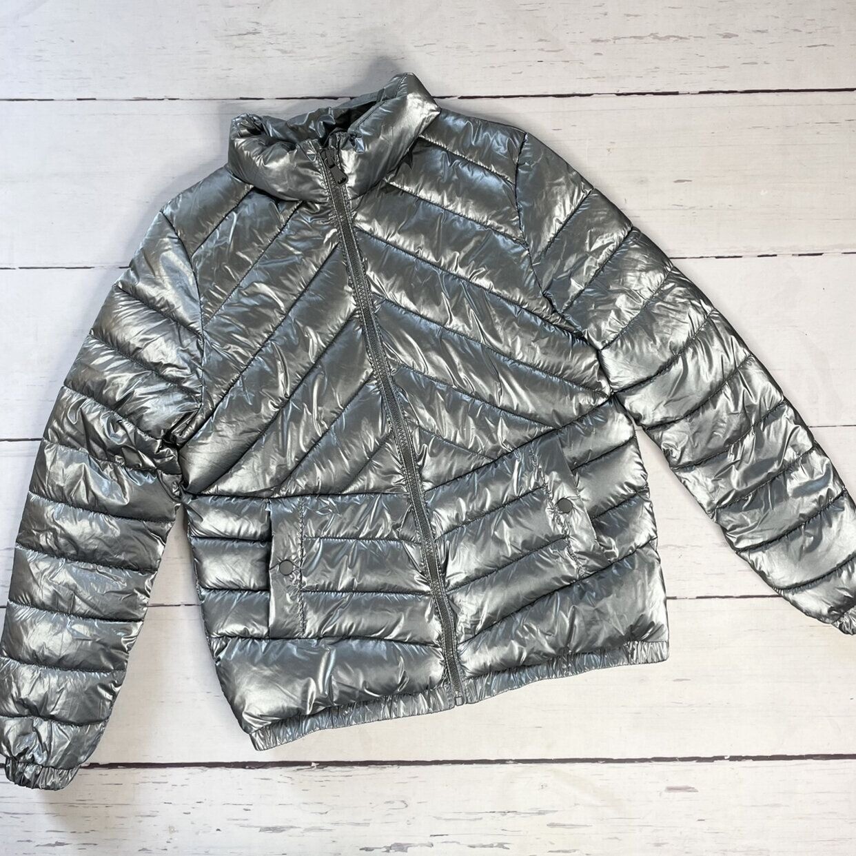 Zara Silver Puffer Jacket | canoeracing.org.uk