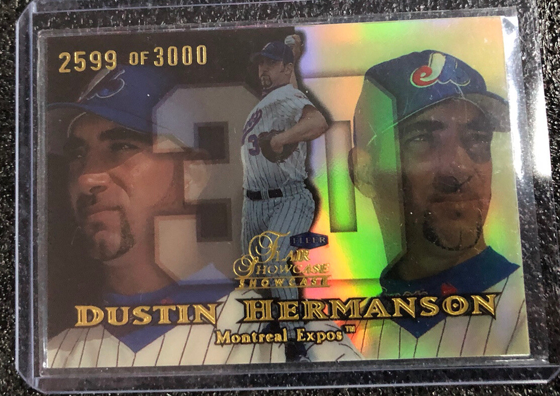 1999 flair showcase Dustin Hermanson refractor row 1 seat 95 #2599 of ...