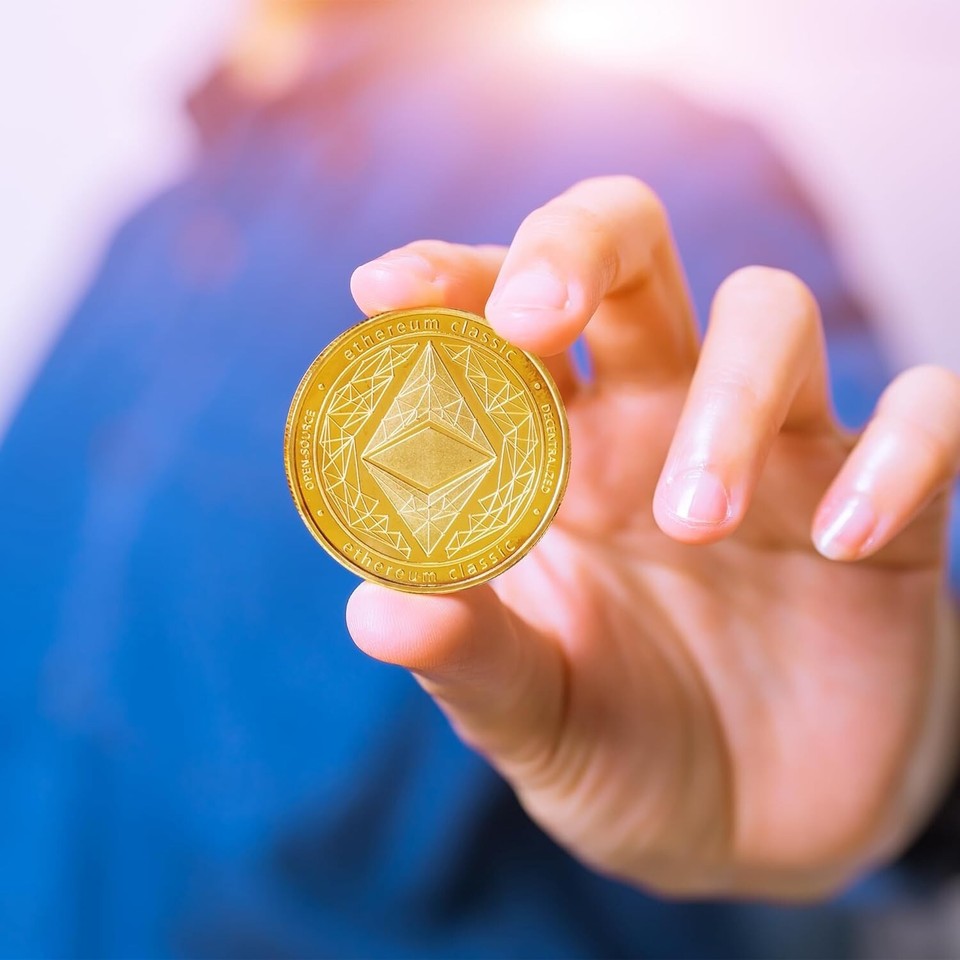 12PCS Physical Ethereum Coins Commemorative Collectors Gold Plated ETH ...