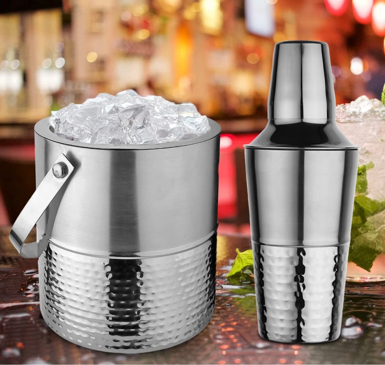 4 Piece Bar Accessories Set for Drinks Cocktail Bartender Kit Half ...