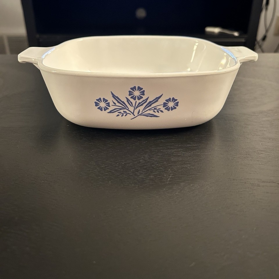 Rare Vtg 1961-66 Corning Ware Blue Cornflower, P-1-B, 1qt. 7" Black ...