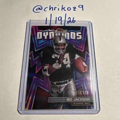 2024 Topps Finest Football Bo Jackson #DYN-26 Dynamos Purple Refractor ...