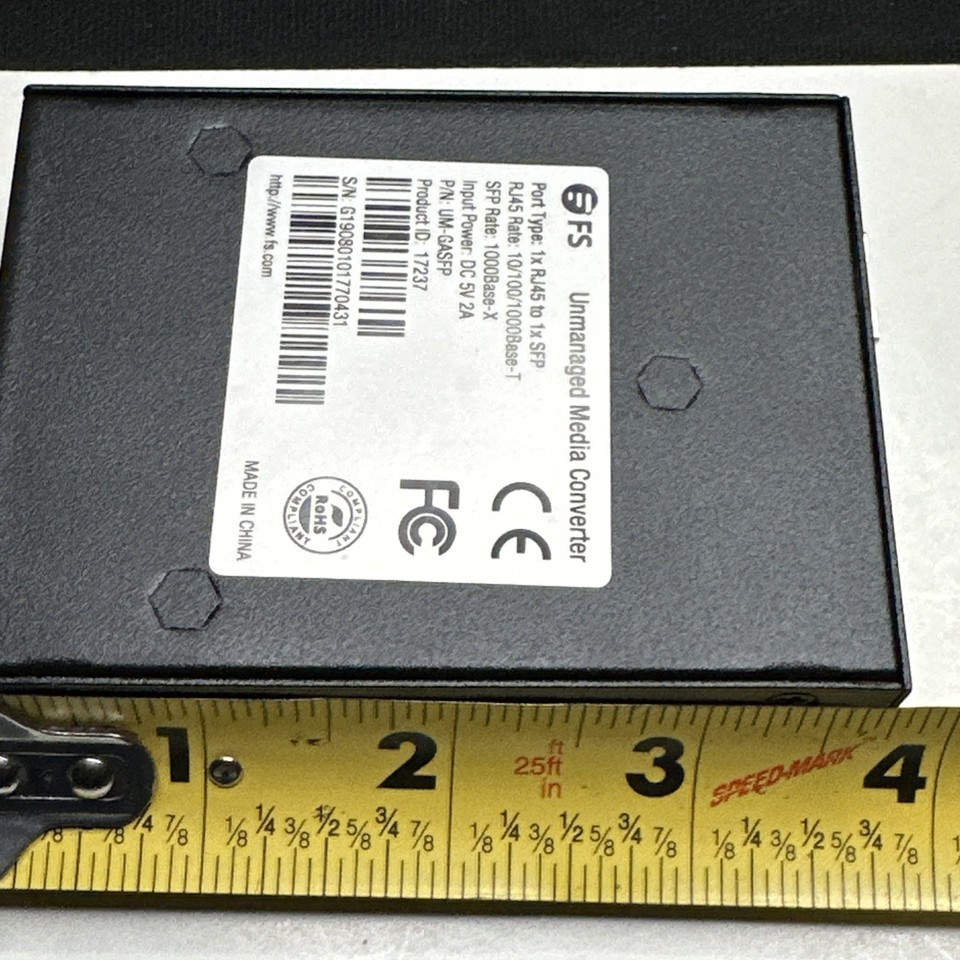 FS UMC-GASFP Ethernet Media Converter 1x 10/100/1000Base-T RJ45 Lot Of ...