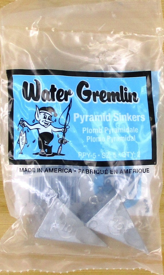 (6) Packs Water Gremlin 5 Oz Pyramid Sinkers Size 5 Wholesale Case ...