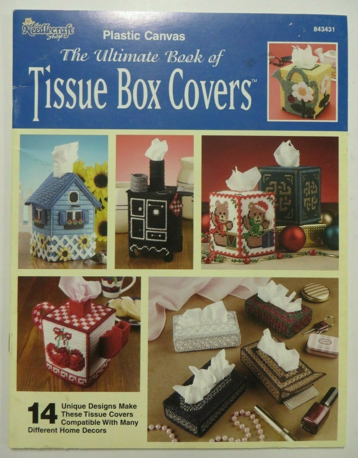 Vintage TISSUE BOX COVERS Plastic Pattern Pattern Booklet OLD FASHIONED ...