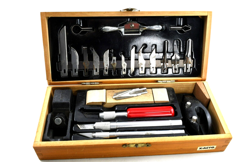 Vintage X-ACTO Hobby Chest Knife Tool Set In Wood Box, Complete, Unused ...