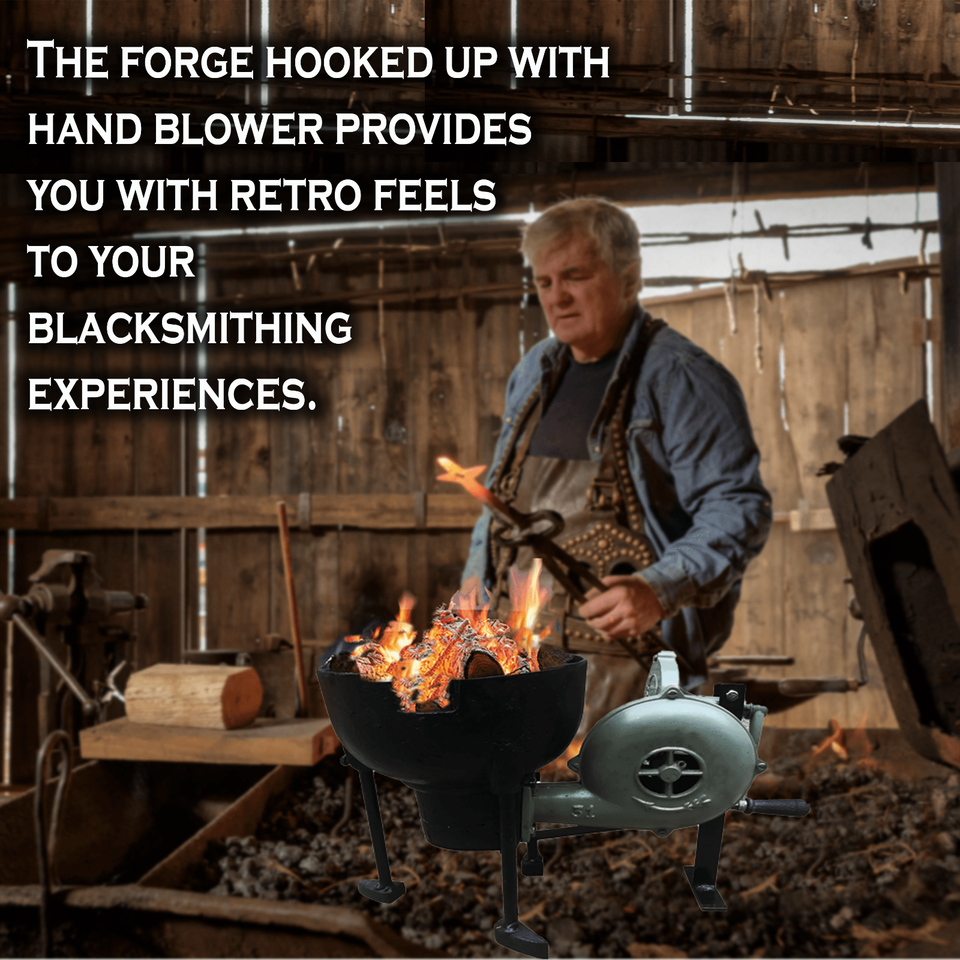 Blacksmith's Large Forge Furnace with Hand Blower Pedal Type Handle Fan ...