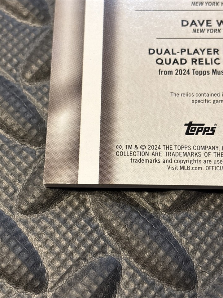 1 OF 1! 2024 Topps Museum Collection Dave Winfield Don Mattingly #DPQL ...