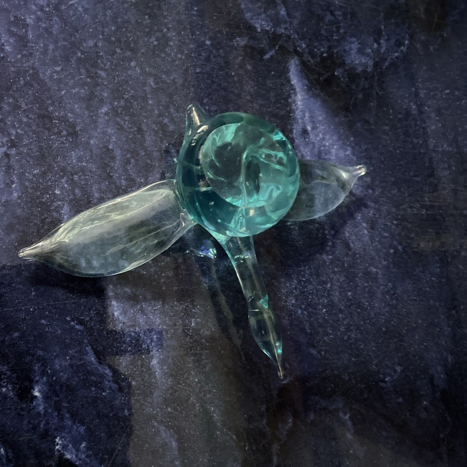 Vintage Blue Glass Flying Goose Wings Straight Figurine Paperweight ...