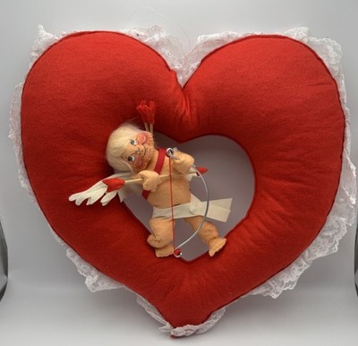 Vintage Annalee Valentine Cupid Doll Heart Hanging Wreath 1983 | eBay