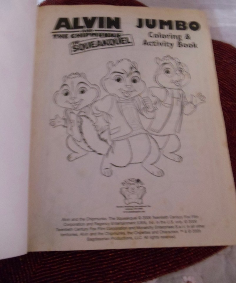 ALVIN and THE CHIPMUNKS SQUEAKQUEL COLORING BOOK CHIPETTES Simon ...