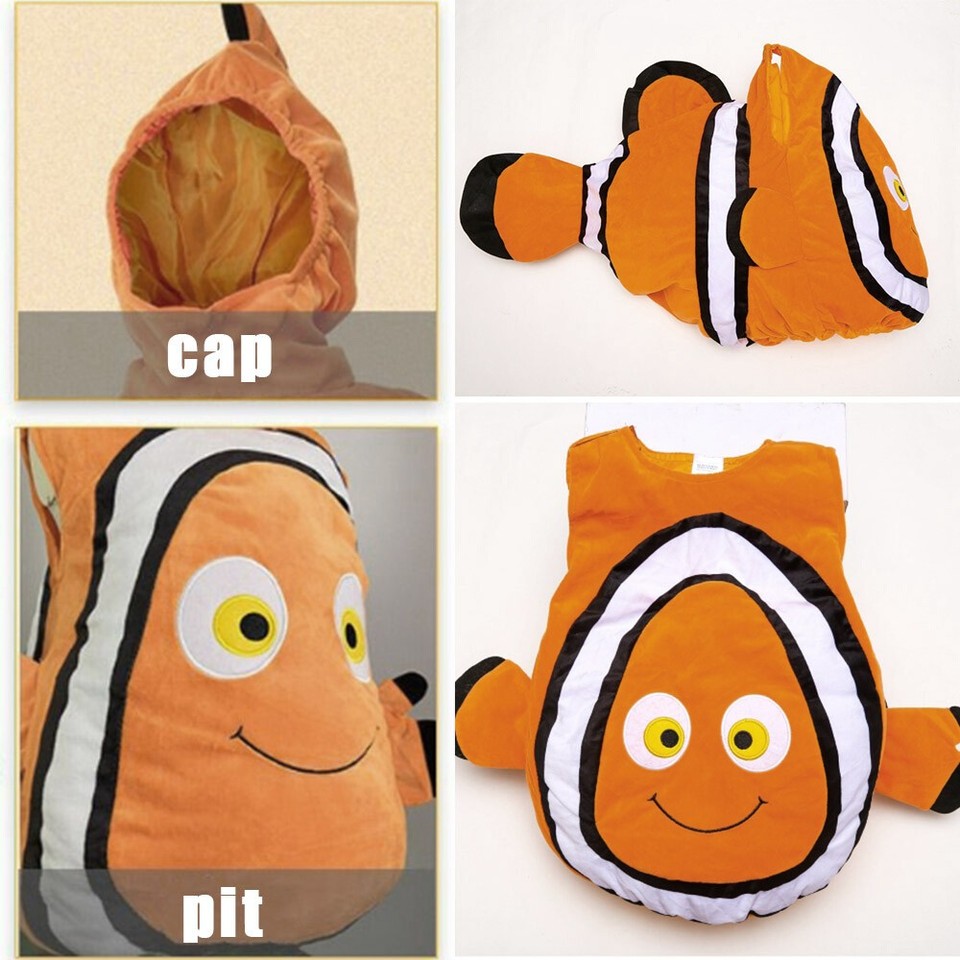 Kids Fish Costume Nemo Clownfish Halloween Fun Fancy Dress Boys Costume ...