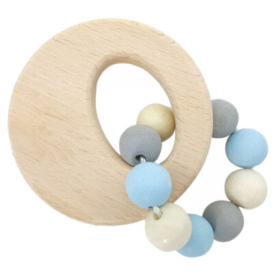 Hess Spielzeug Wooden 9.5cm Rattle Circle Play Toy Baby/Infant 0m ...