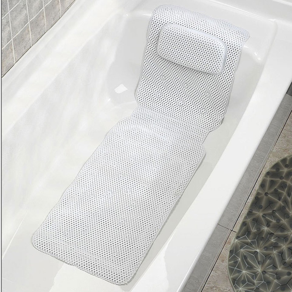 Full Body Bath Pillow Cushion Tub Spa Bathtub Bethroom Pillow Non Slip ...