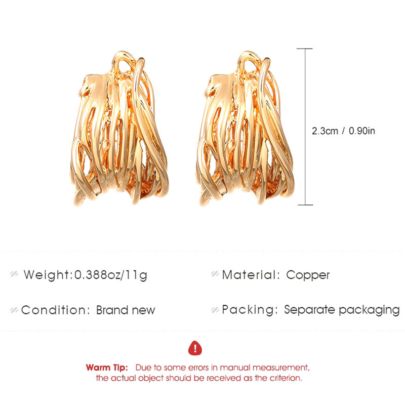 Retro Multi-layer Twist Irregular C Shape Hoop Earrings For Women Girls ...