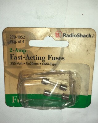 RadioShack Fast-Acting GMA Glass Fuses 2-Amp 250 Volt 5x20mm 2A 250V 2 ...
