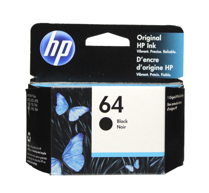 HP #64 Black Ink Cartridge 64 N9J90AN NEW GENUINE | eBay