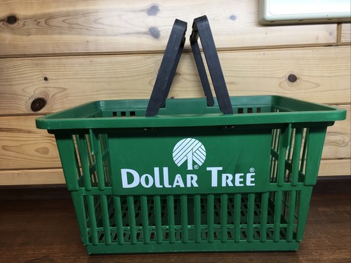 VTG Green Dollar Tree Store Plastic Shopping Hand Basket Plastic ...