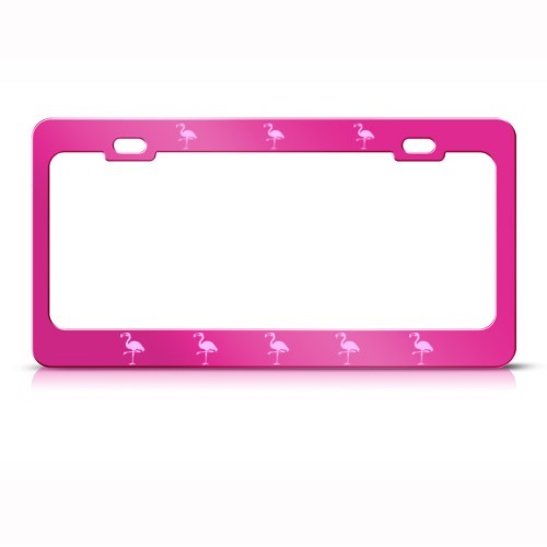 PINK FLAMINGO Metal License Plate Frame Tag Holder Two Holes | eBay