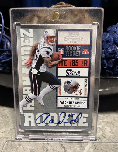 Aaron Hernandez 2010 Playoff Contenders Rookie Ticket Auto card#101 ...