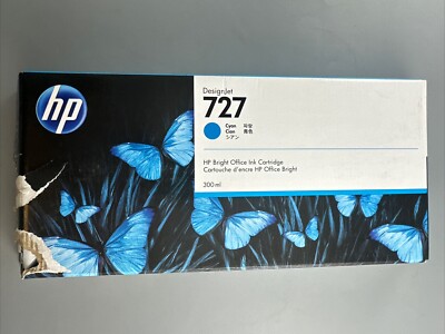 HP 727 Cyan 300ml INK CARTRIDGE F9J76A Designer T9000 T1500 T2500 New ...