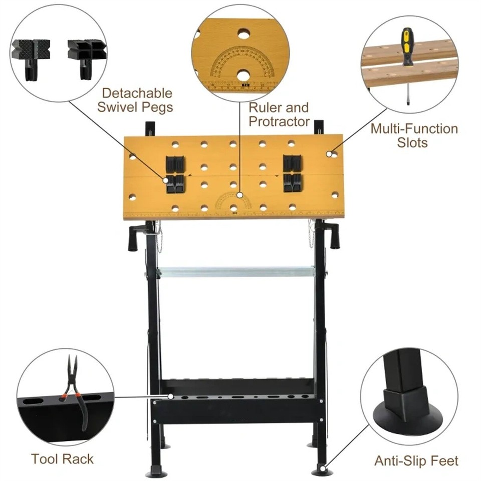 Carpenter Workbench with Protractor For Woodworking Projects | eBay