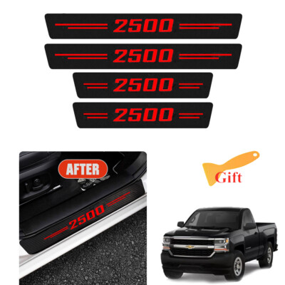 4X For Dodge Ram 2500 3D Carbon Fiber Car Door Sill Plate Threshold ...