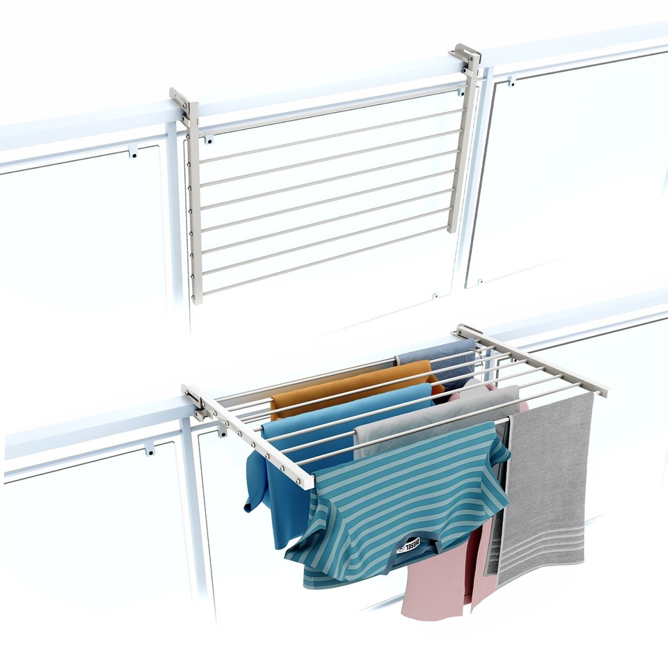 Balcony Foldable Clothes Drying Rack for Terraces Balconies Railings ...