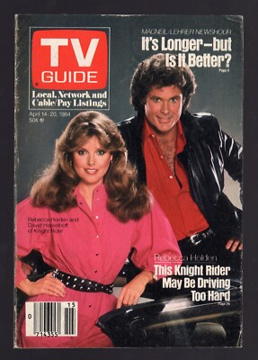 COVER ONLY ~ 1984 TV GUIDE KNIGHT RIDER CAST REBECCA HOLDEN & DAVIID ...