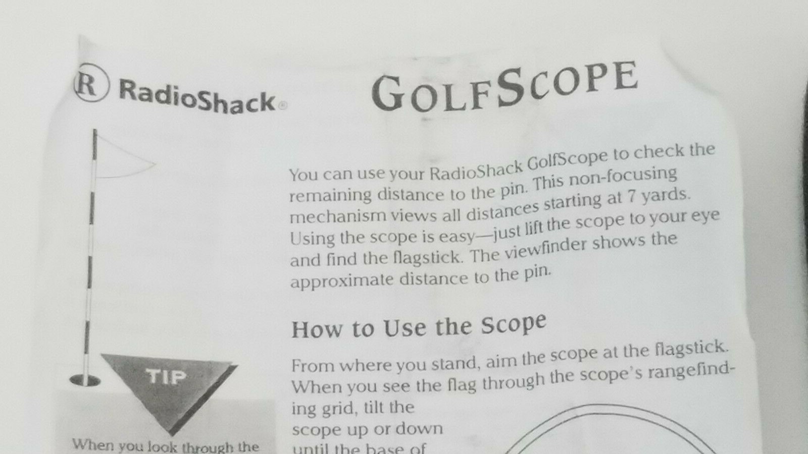 Radio Shack Golfscope Golf Scope - Green Distance Monocular Range ...